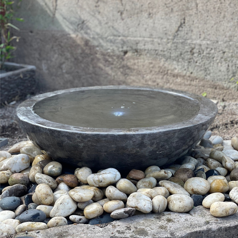 Large Black Limestone Babbling Bowl Garden Water Feature Diameter 72cm ...