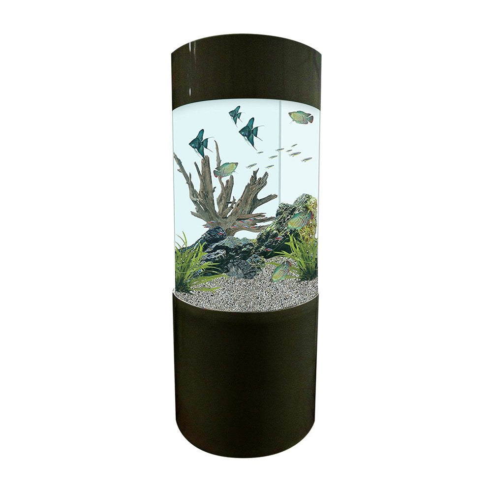 Column Aquarium Fish Tank Gloss Black 80L | Real Aquatics