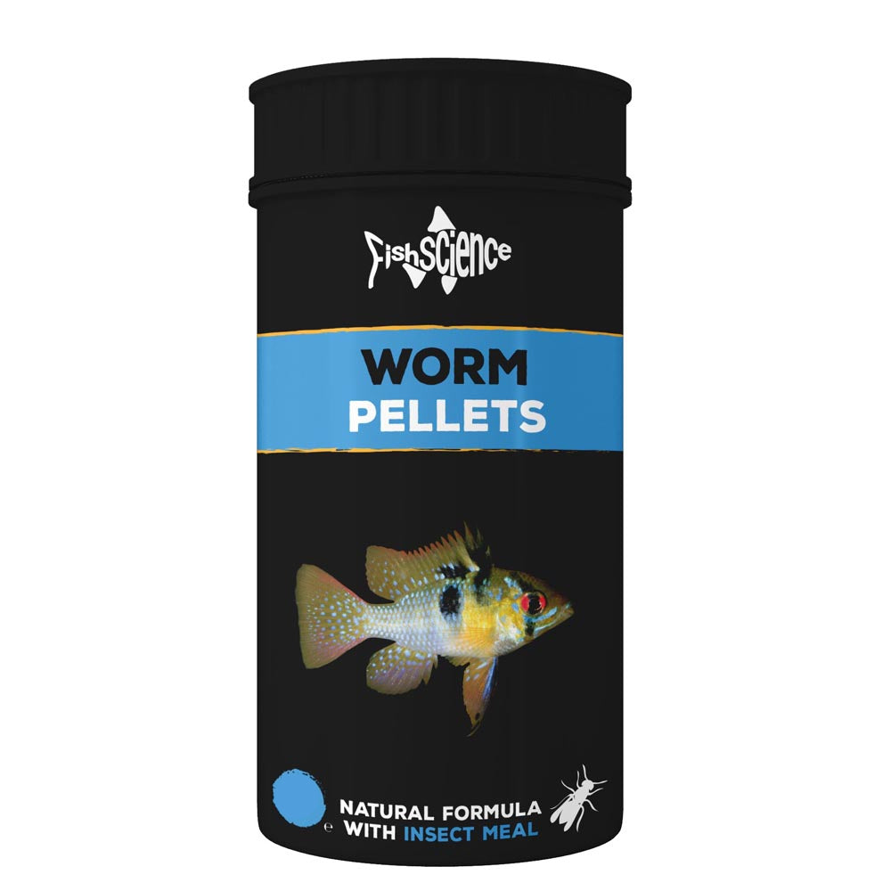 Fish Science Worm Pellets 1mm Insect Based Food 55/125g | Real Aquatics